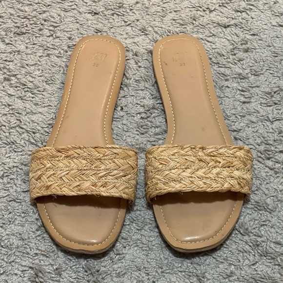 H&M | Shoes | Hm Straw Slides | Poshmark